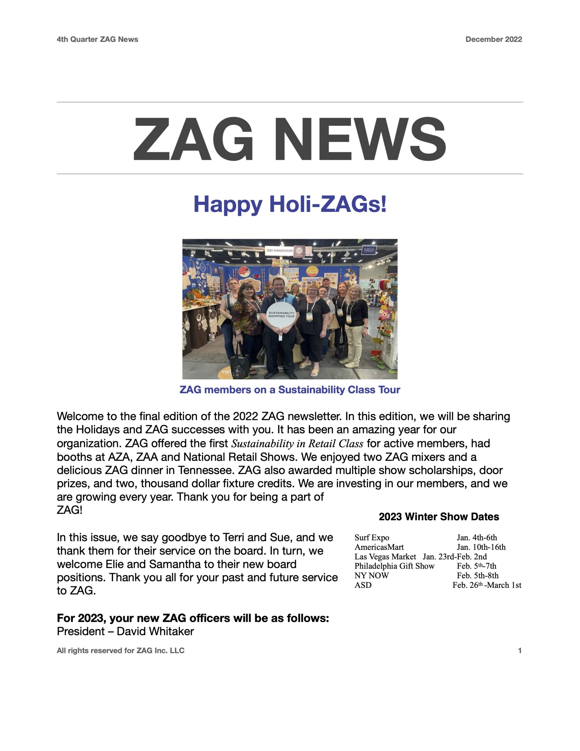 December 2022 Newsletter - Zoo, Aquarium & Garden Buyers Group